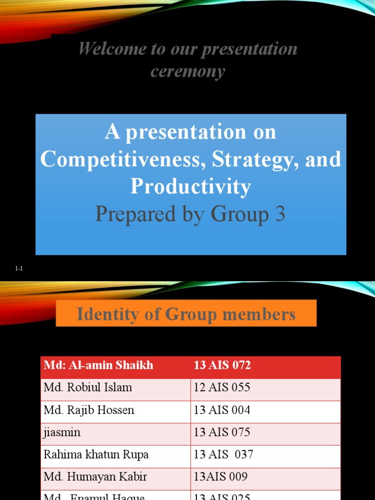 Competitiveness Strategy Productivity | PDF | Strategic Management ...