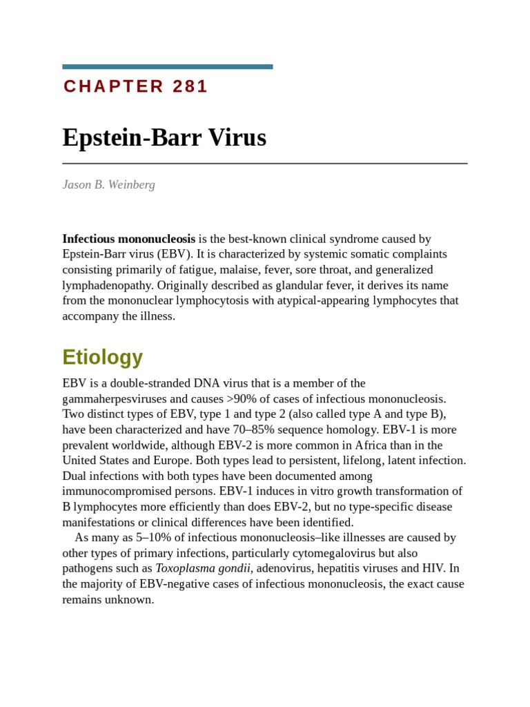 Epstein Barr Virus | Download Free PDF | Infection | Immunology