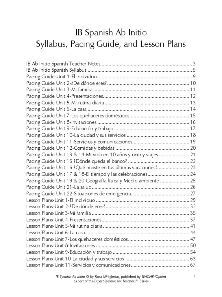 IB SPANISH Ab Initio Lesson Plans | PDF | Gramática | Lingüística