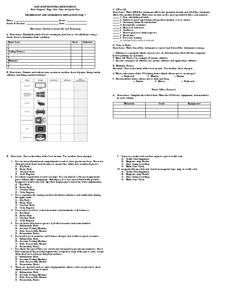 TLE 7 - Modified Activity Sheets - EPAS - FOS | PDF | Credit Card ...