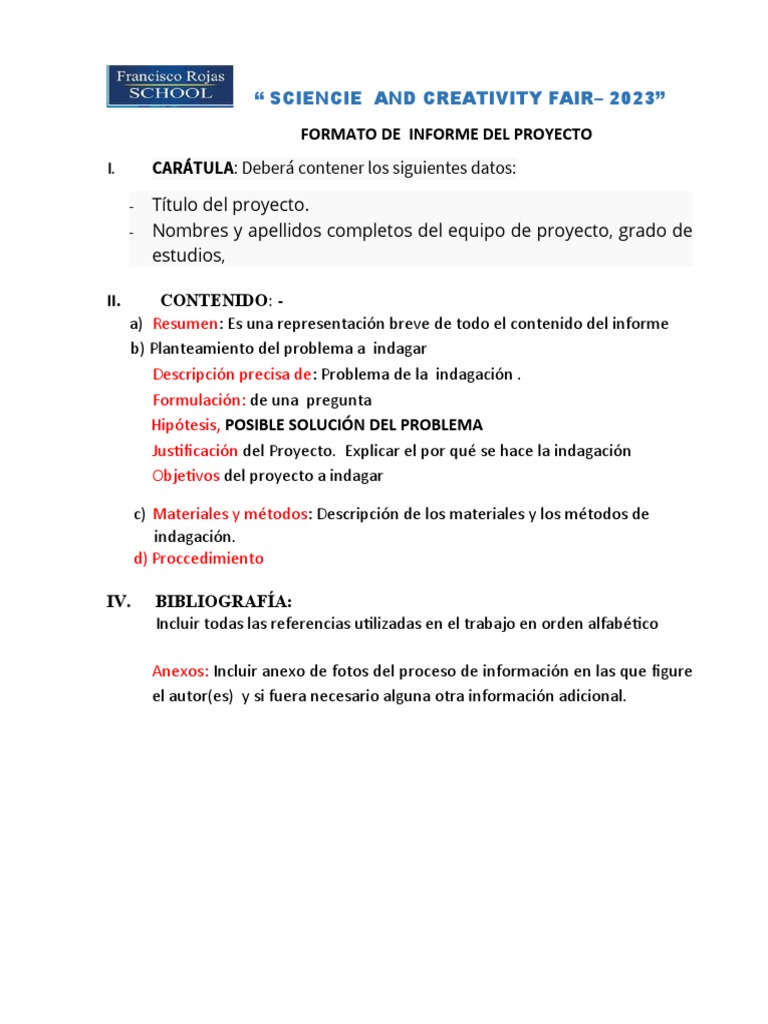 Formato Informe de Feria de Ciencias | PDF