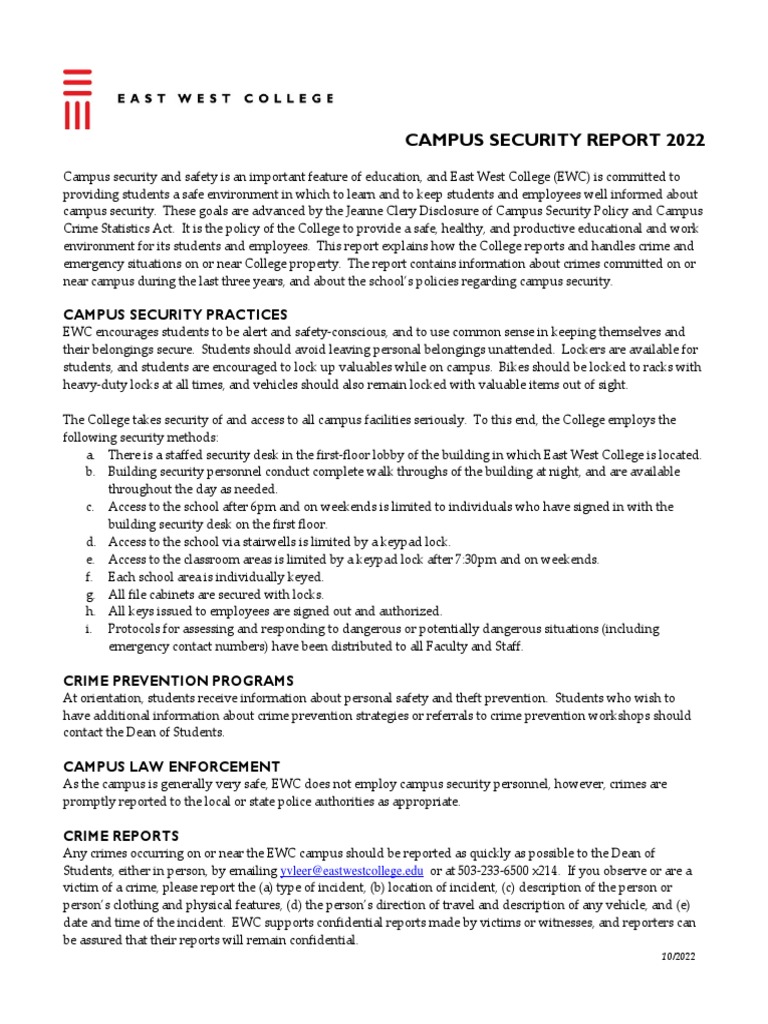 Edward Waters University 2022 Campus Security Report | PDF