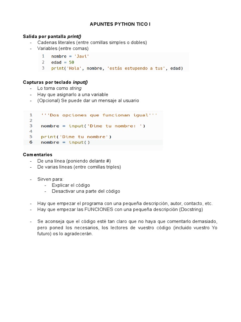 APUNTES de Python | PDF