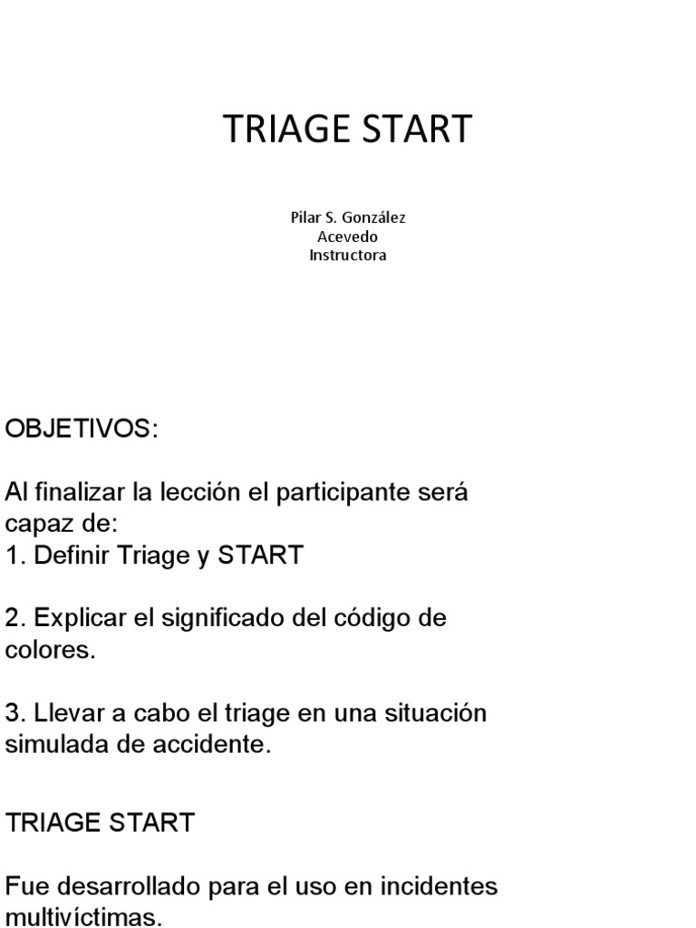 Guía Completa de Triage START | PDF