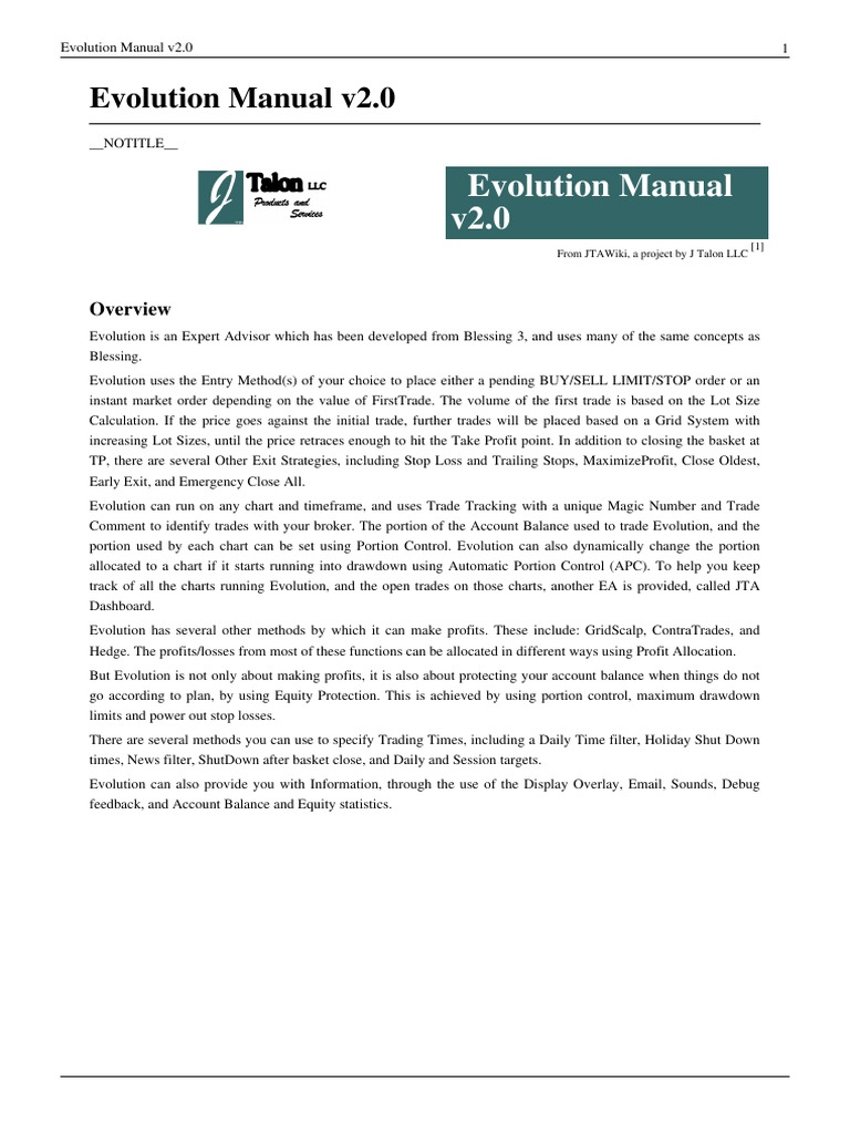 Evolution Manual V2 0 Pdf Order Exchange Profit Economics