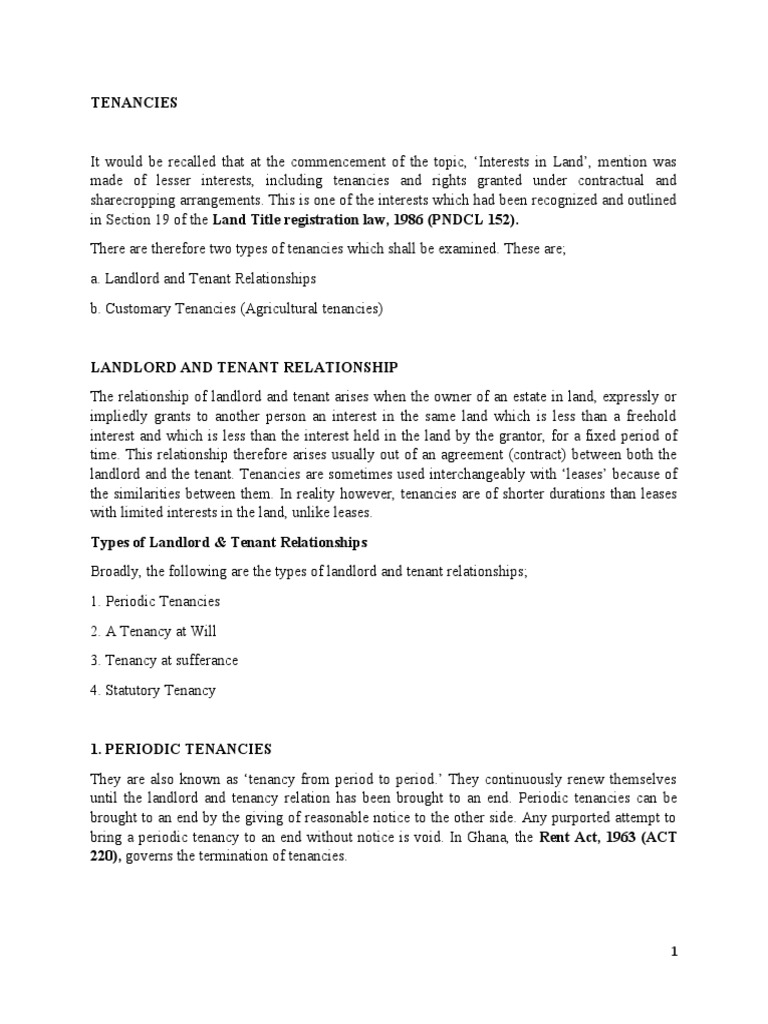 TENANCIES | PDF