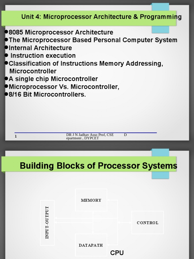 Unit 4 Microprocessor Architecture And Programming Pdf