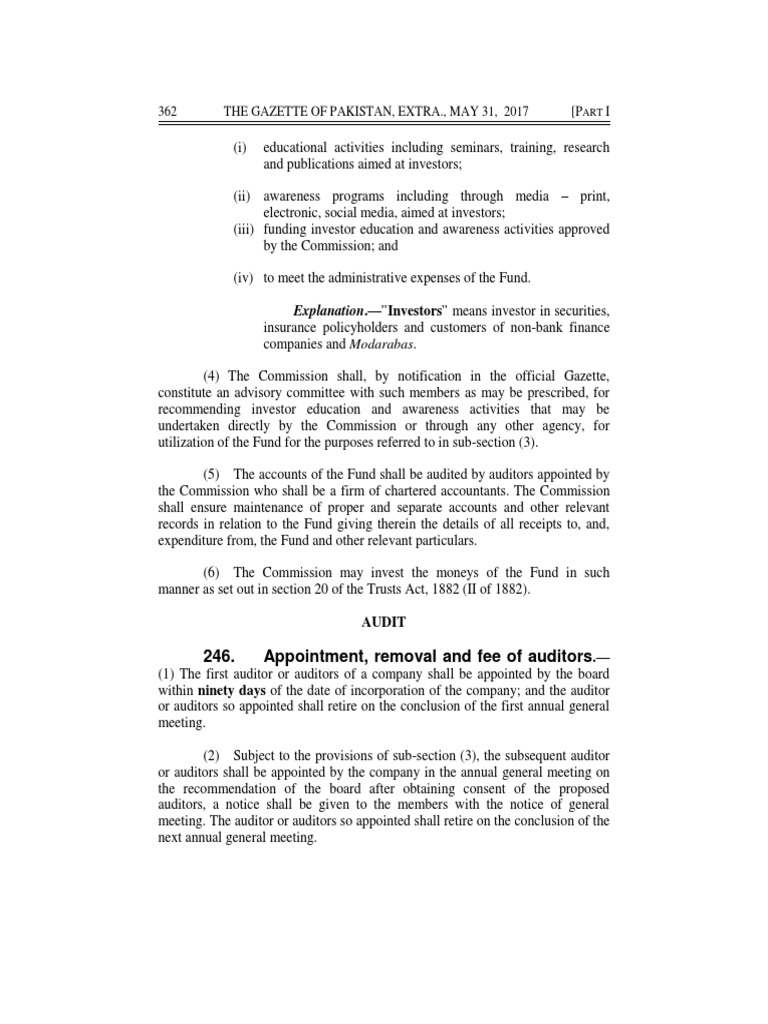 Companies-Act-2017 (Audit Clauses) | PDF | Accountant | Auditor's Report