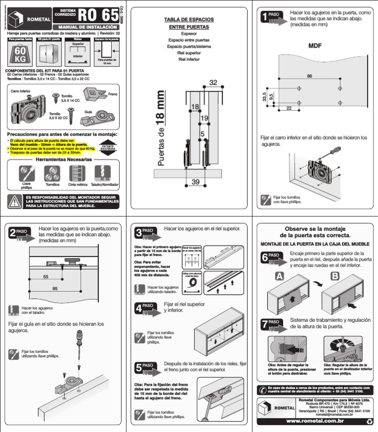 65 Manual de Instalacion | PDF | Tornillo | Bienes manufacturados