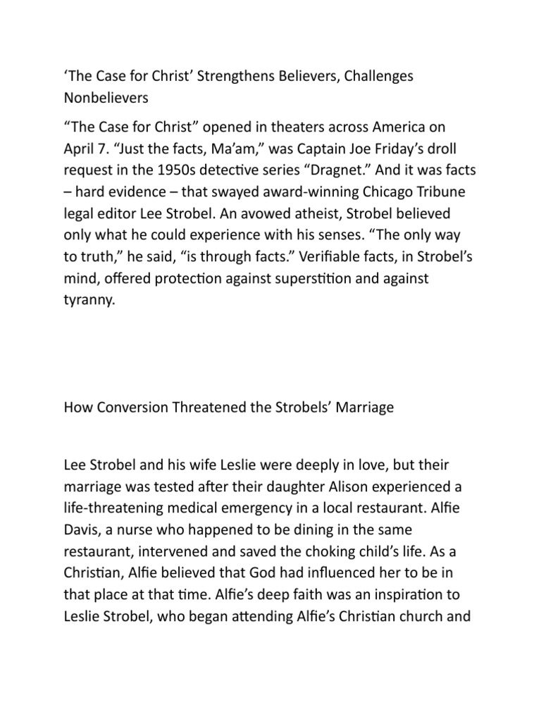 The Case For Christ Lee Strobel | PDF | Jesus | Resurrection Of Jesus