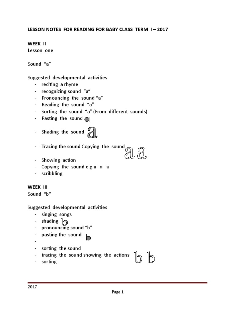 Baby Class Term 2 Lesson Notes | PDF | Languages | Foreign Language Studies