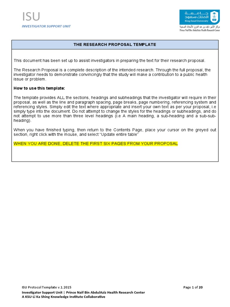 Isu Research Proposal Template 2015 0 | PDF