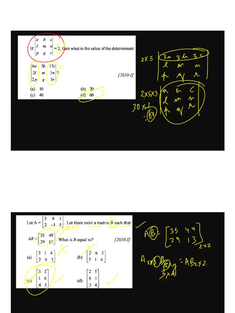 Matrices & Determinants - 10 Yrs Pyq | PDF Matrices & Determinants - 10 Yrs Pyq | PDF