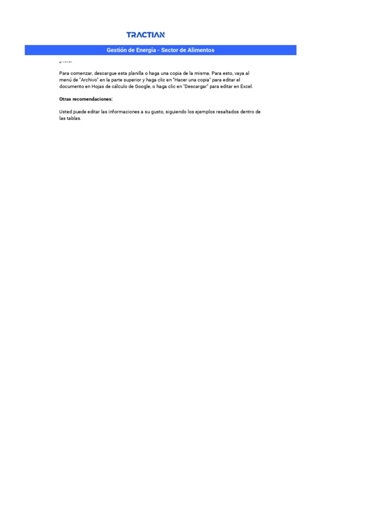 Planilla de Gestion de Energia Sector de Alimentos | PDF | Uso ... Planilla de Gestion de Energia Sector de Alimentos | PDF | Uso ...