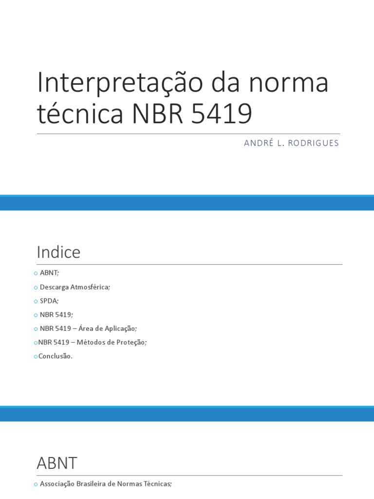Interpretação Da Norma Técnica NBR 5419 | PDF | Relâmpago | Engenharia ...