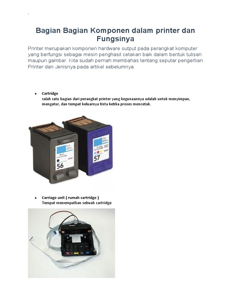 Komponen dan Fungsi Printer Epson | PDF