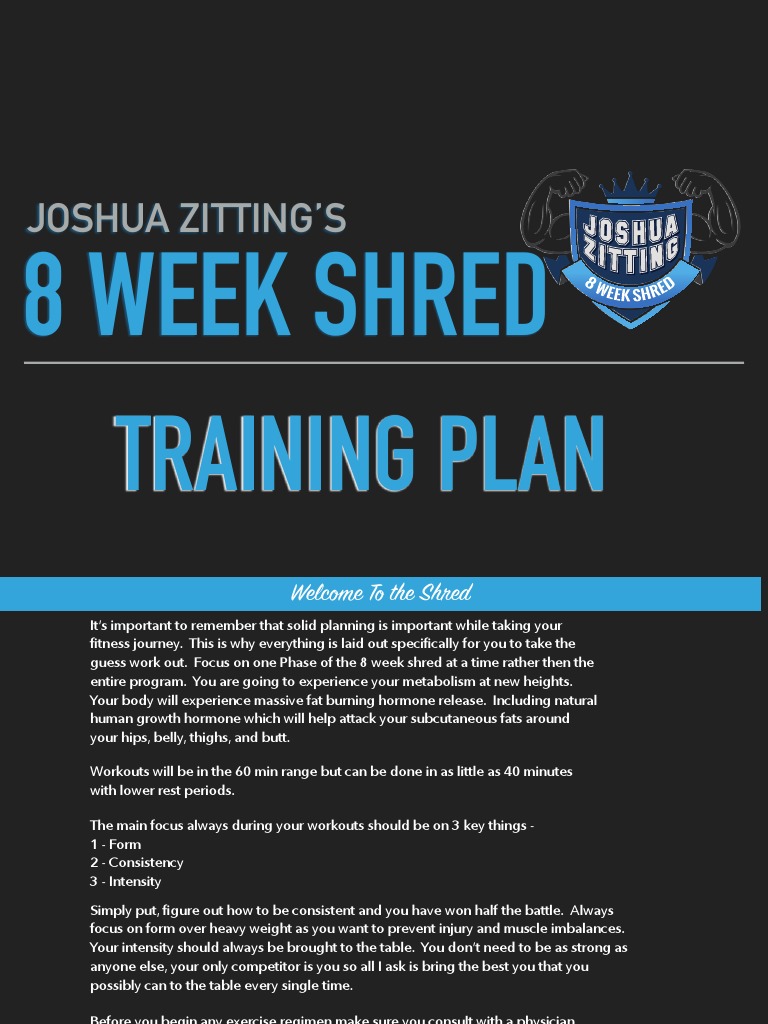 8+Week+Shred+Plan +Starter+PDF | Download Free PDF | Weight Training | Meal