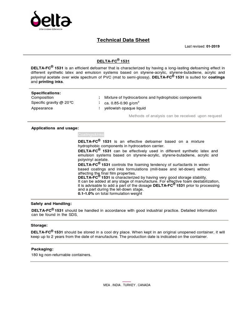 DELTA-FC 1531 Tds - Eng | PDF