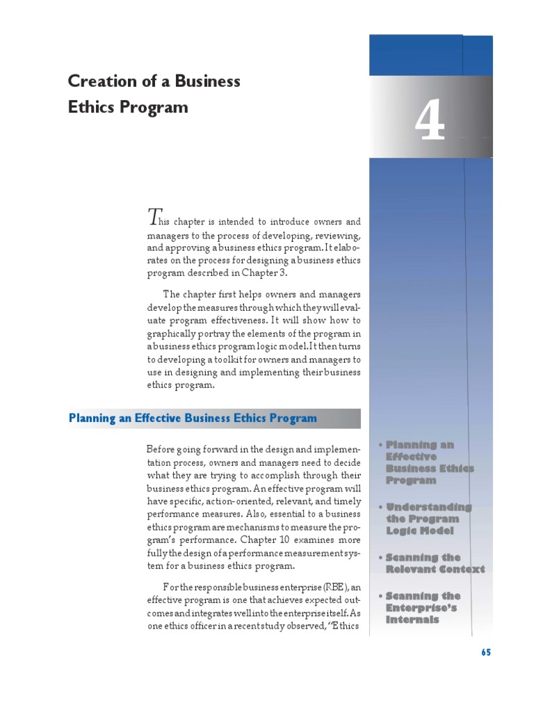 Readings 11 - Creation of A Business Ethics Program | PDF