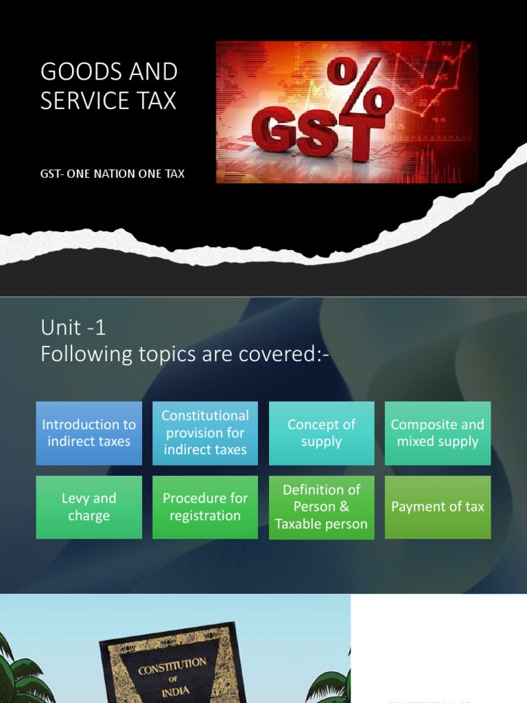 GST - UNIT 1 (Updated 2022) | PDF | Taxes | Excise