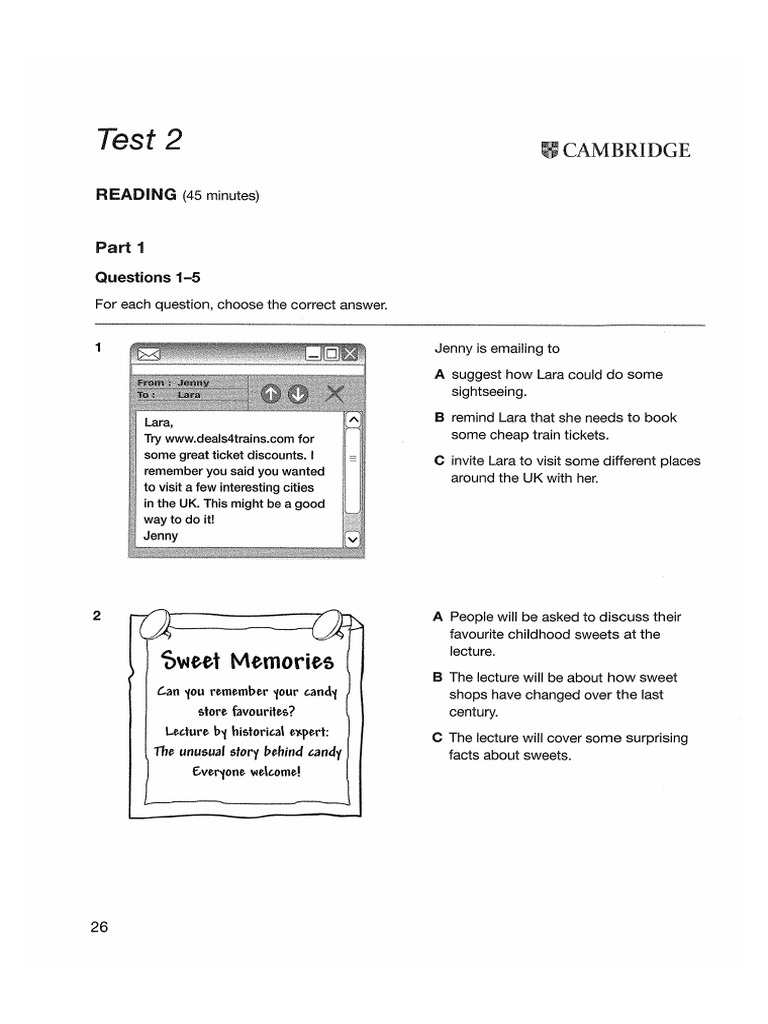 B1 Preliminary 1 Test 2 | PDF