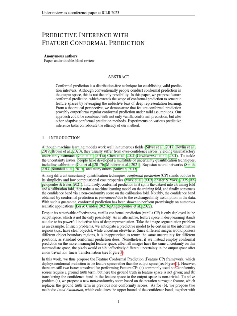 2023 - Anonymous - Predictive Inference With Feature Conformal ... 2023 - Anonymous - Predictive Inference With Feature Conformal ...