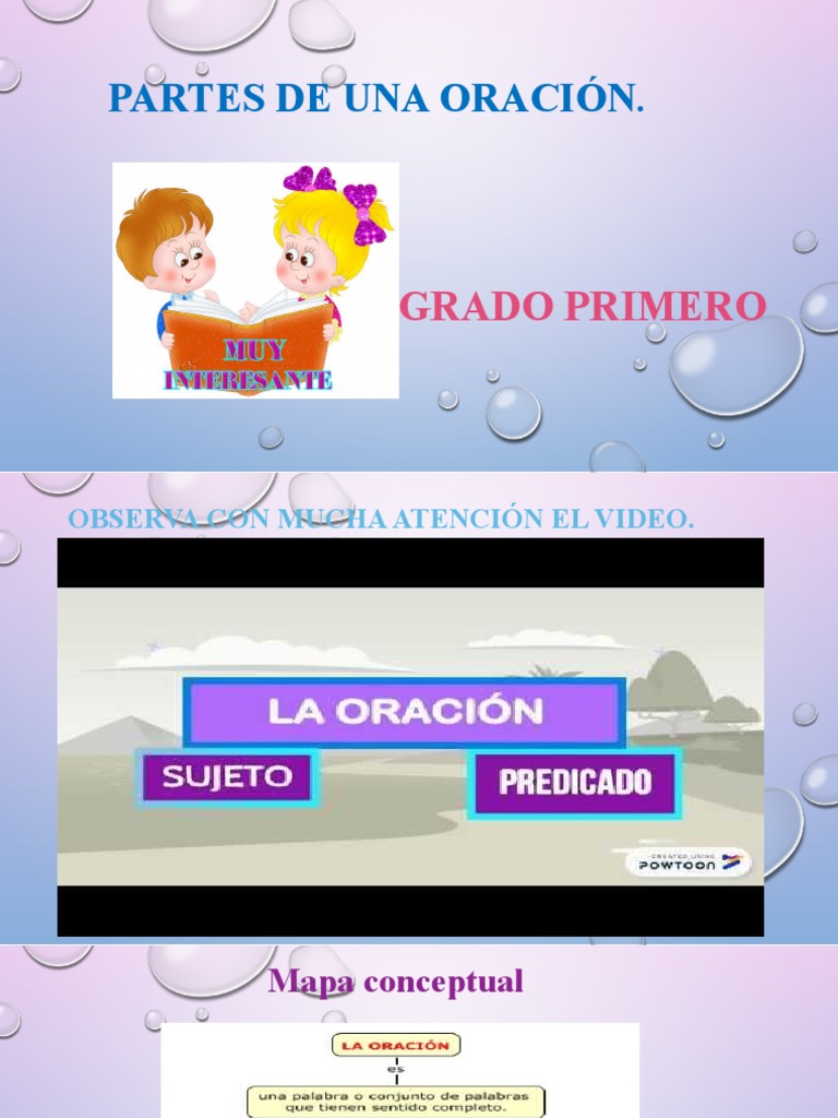 Partes de la Oración para Primer Grado | PDF