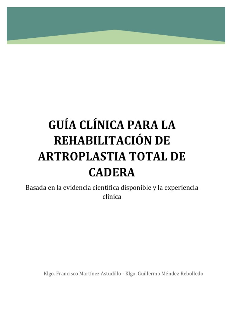Sem 6 - Guia Clinica Artroplastia Total de Cadera | PDF | Rodilla | Sistema musculoesquelético