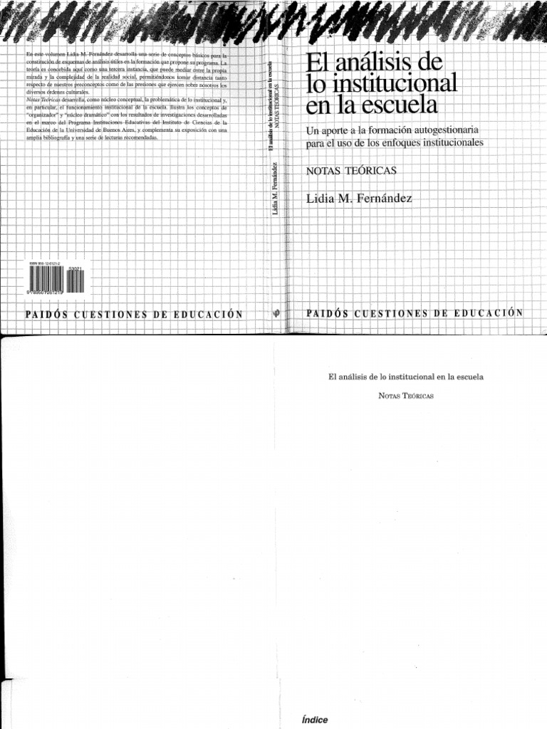 7 -Lidia Fernández Libro Completo - El Analisis de Lo Institucional en ...
