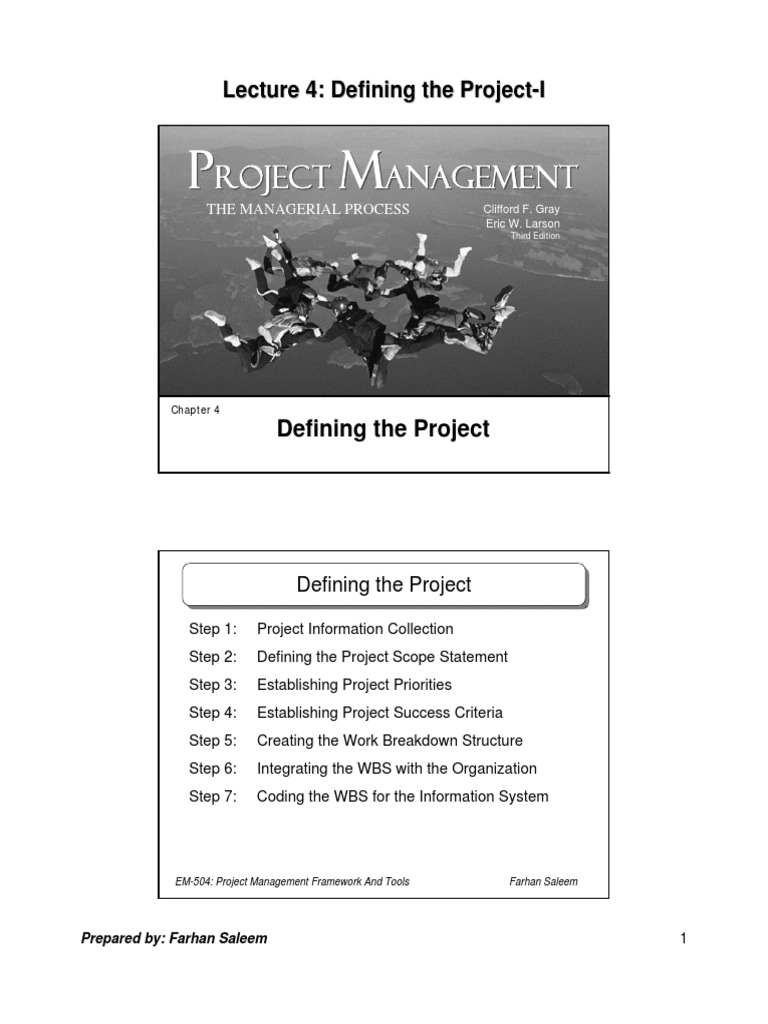 04-Defining The Project-I | PDF | Project Management | Computing