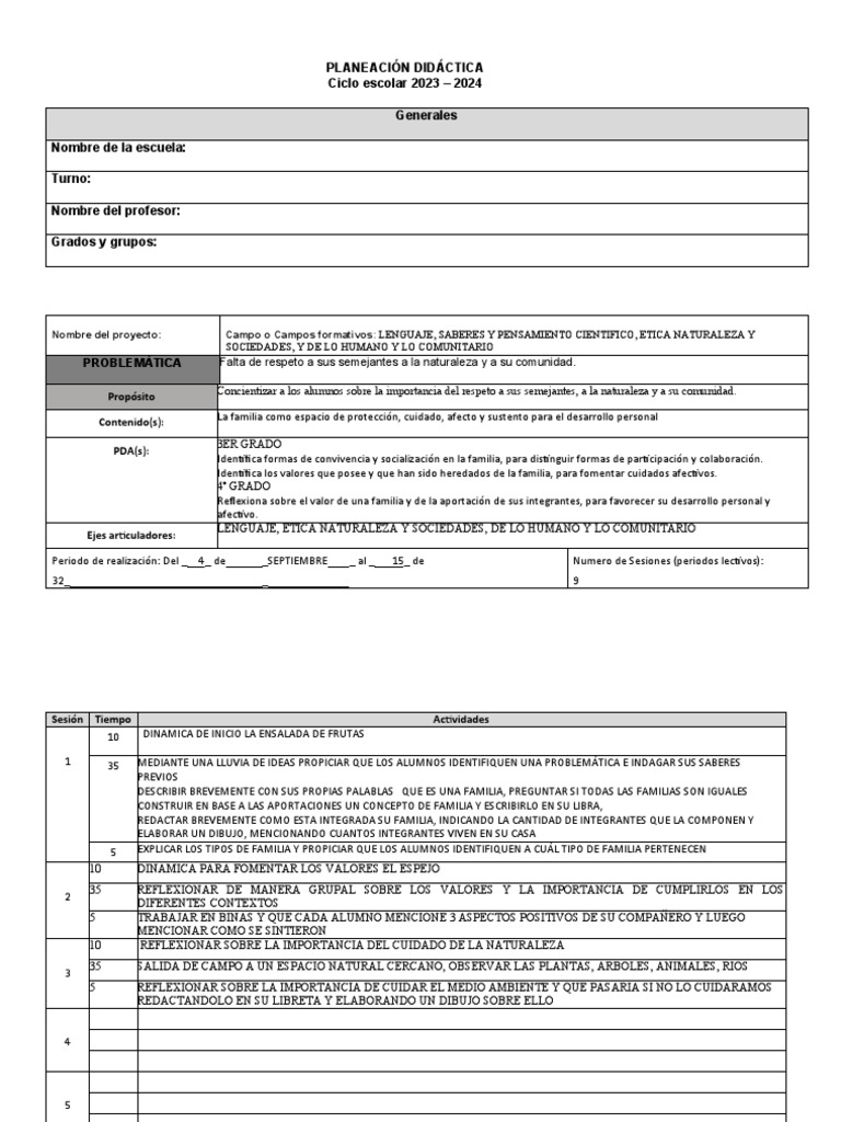 Formato Planeacion 2023 | PDF | Evaluación | Aprendizaje