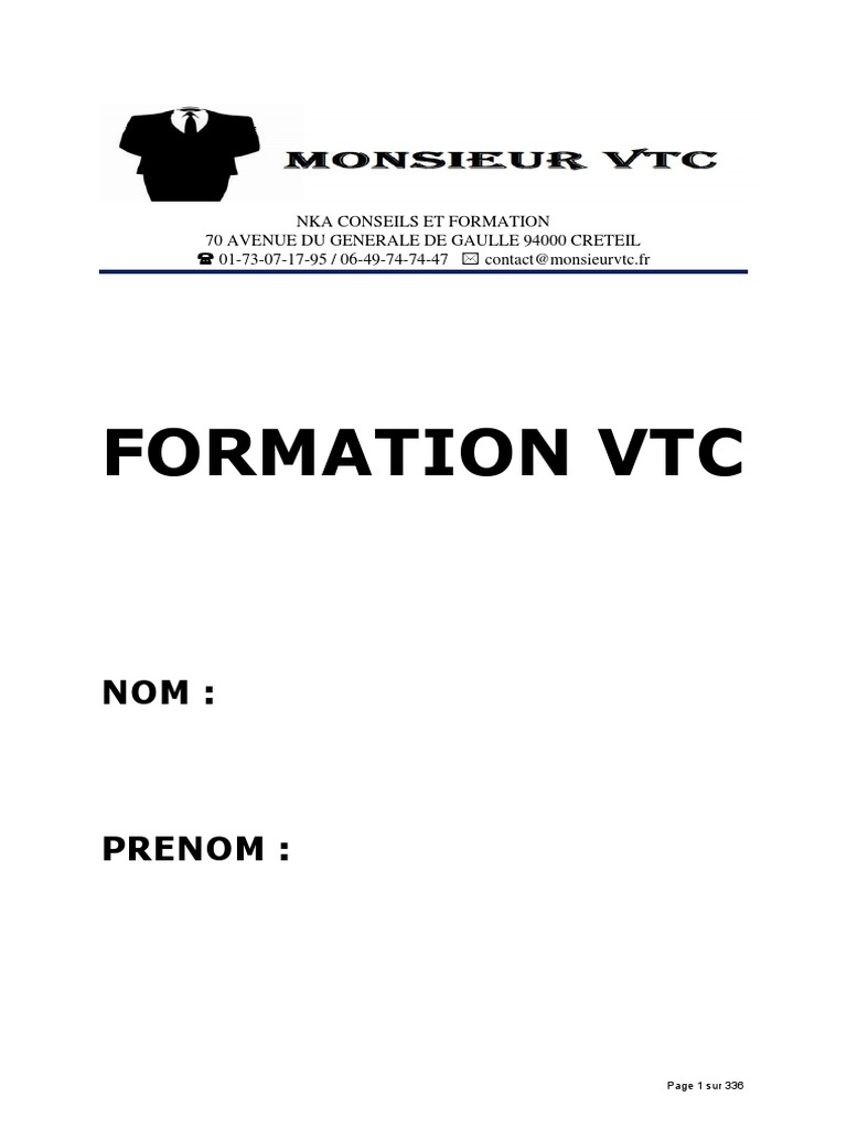 Formation VTC : Guide Complet | PDF