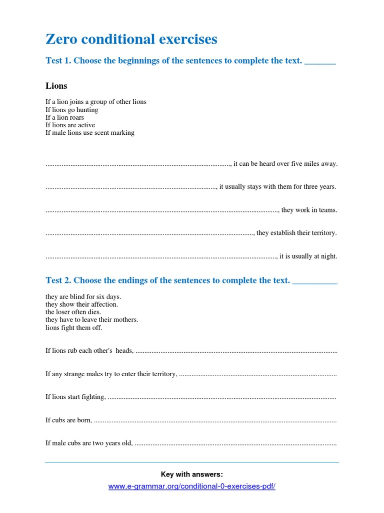 Zero Conditional Exercise 1 | PDF