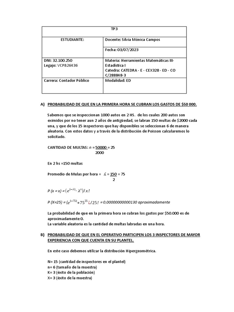 TP 3 Estadistica I | PDF