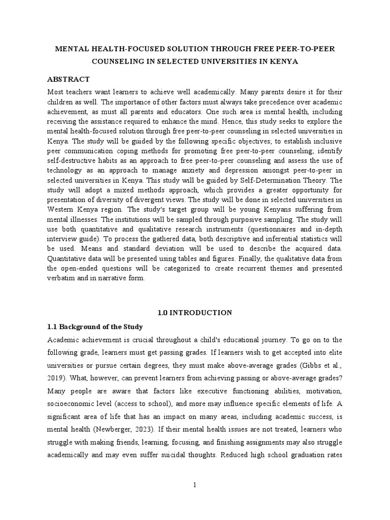 MENTAL HEALTH - Concept Paper | PDF