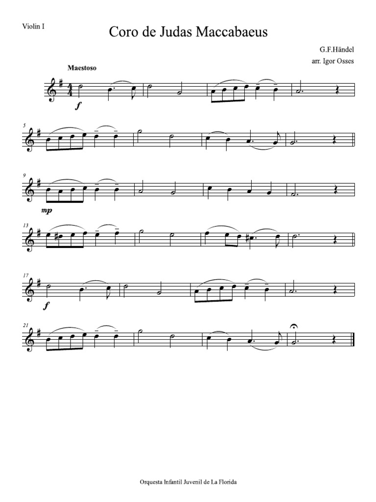 Judas Maccabeus - Violin I | PDF