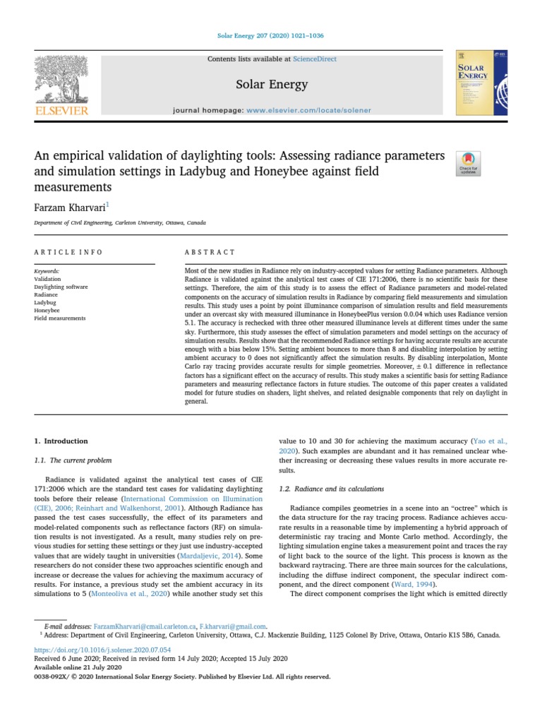 Validating Daylighting Tools: Radiance | PDF | Accuracy And Precision ...