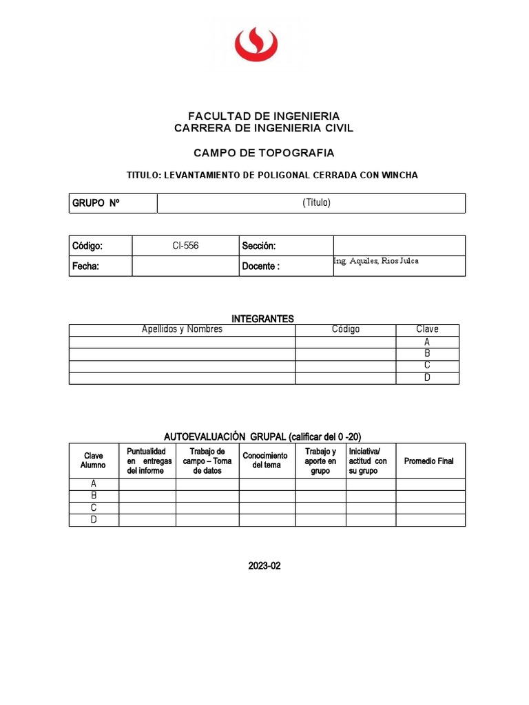04-Caratula - Informes Topografia UPC-2023 2 | PDF
