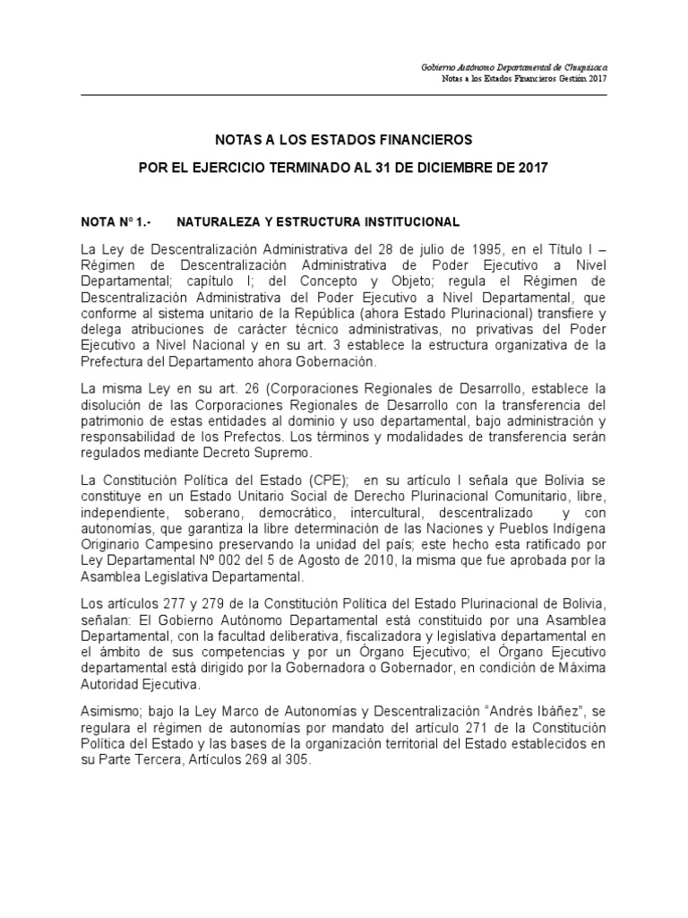 9 Notas A Los EEFF 2017 | PDF | Contabilidad | Estado financiero