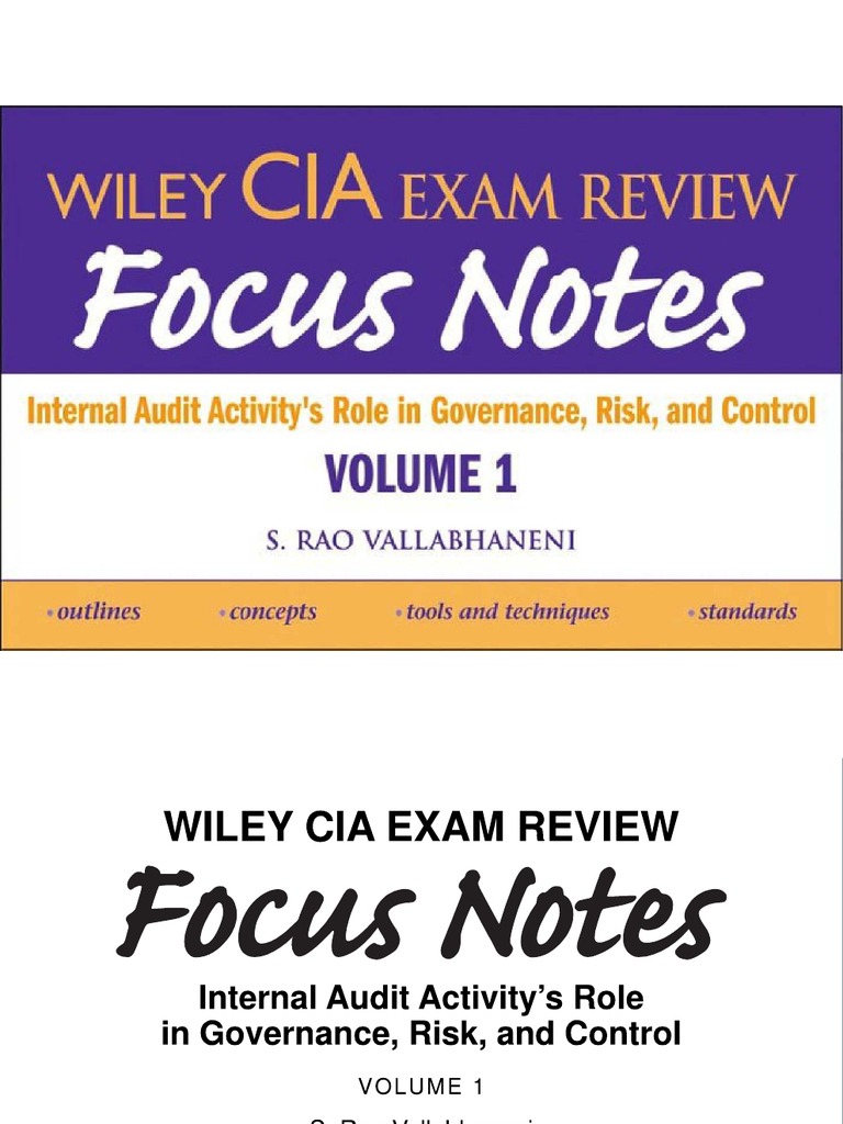 Wiley CIA Exam Review - Volume 1 Internal Audit Activity's Role in ...