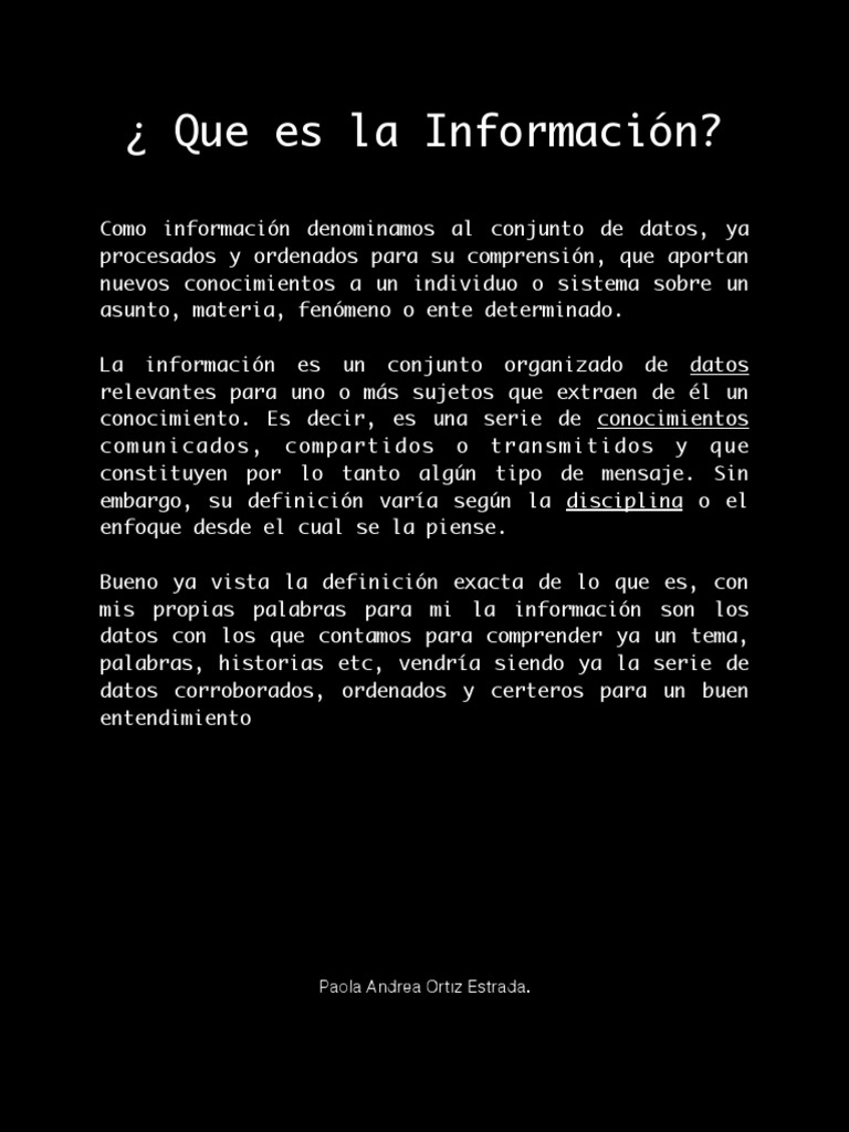 Que Es La Informacion | PDF