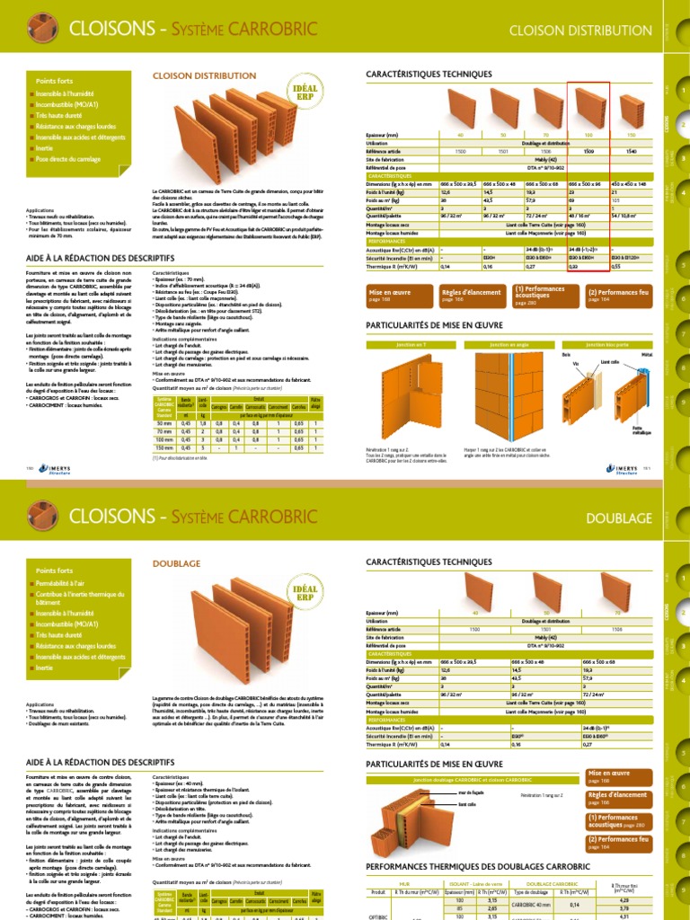 Fiche Technique CARROBRIC | PDF | Ingénierie civile | Génie du bâtiment