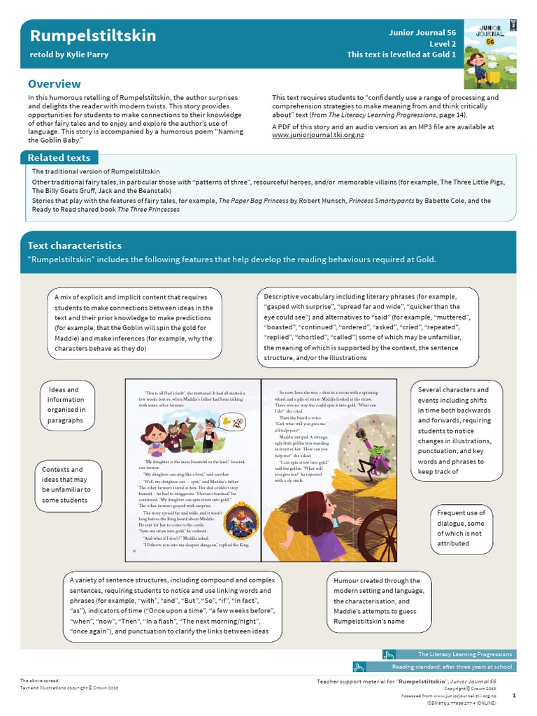 JJ56 TSM - Rumpelstiltskin | PDF | Understanding | Fairy Tales