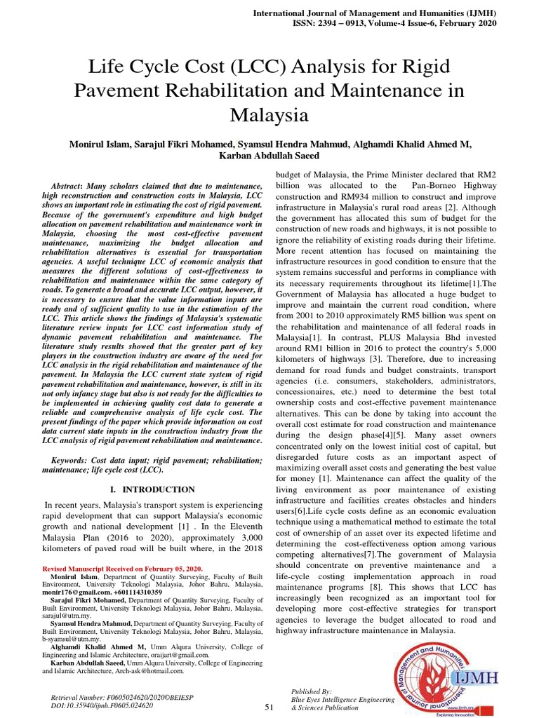 Life Cycle Cost LCC Analysis For Rigid P | PDF | Life Cycle Assessment ...