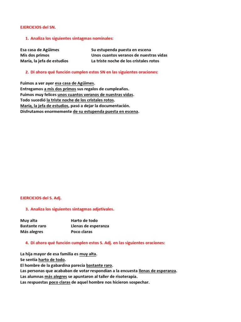 Ejercicios-Con-Los-Tres-Tipos-De-Sintagmas (Nominal) | PDF Ejercicios-Con-Los-Tres-Tipos-De-Sintagmas (Nominal) | PDF