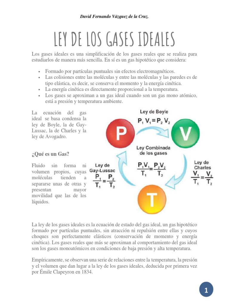 Ley de Los Gases Ideales | Descargar gratis PDF | Gases | Metrología