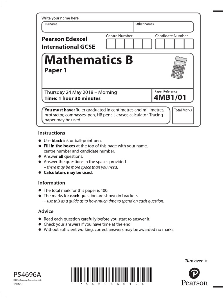 IGCSE Mathematics Exam Paper | PDF | Equipment | Educational Assessment And Evaluation