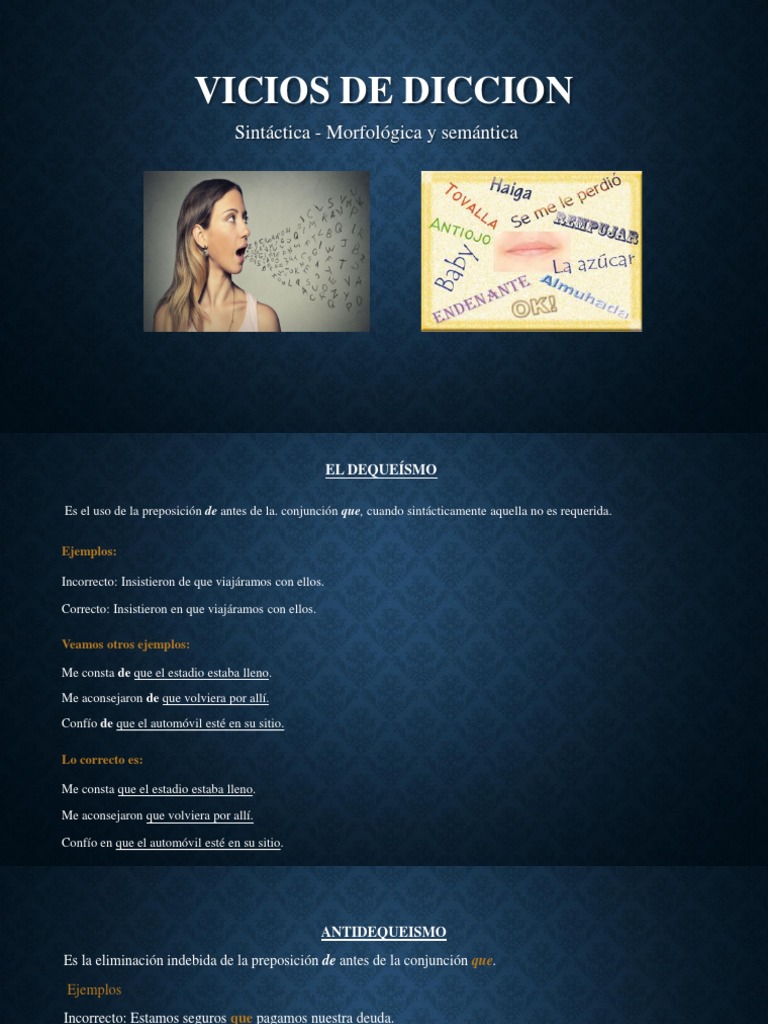 VICIOS DE DICCION Expoo | PDF