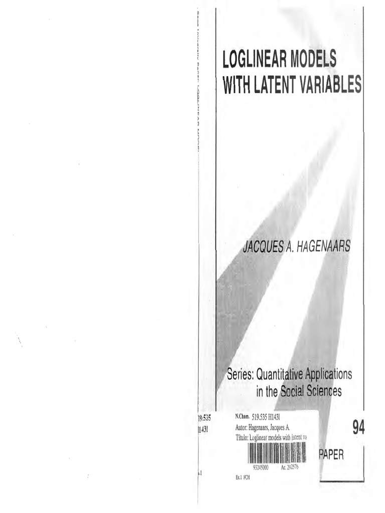 Log Lienar Models With Latent Variables | PDF