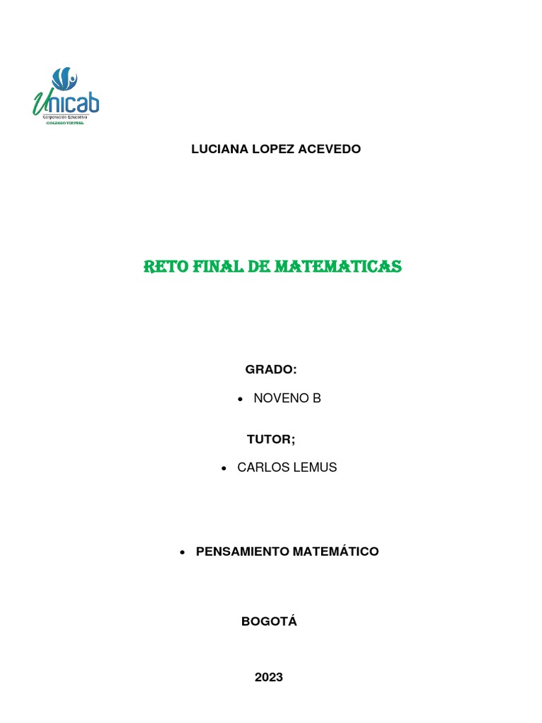 Reto Final Primer Periodo | PDF